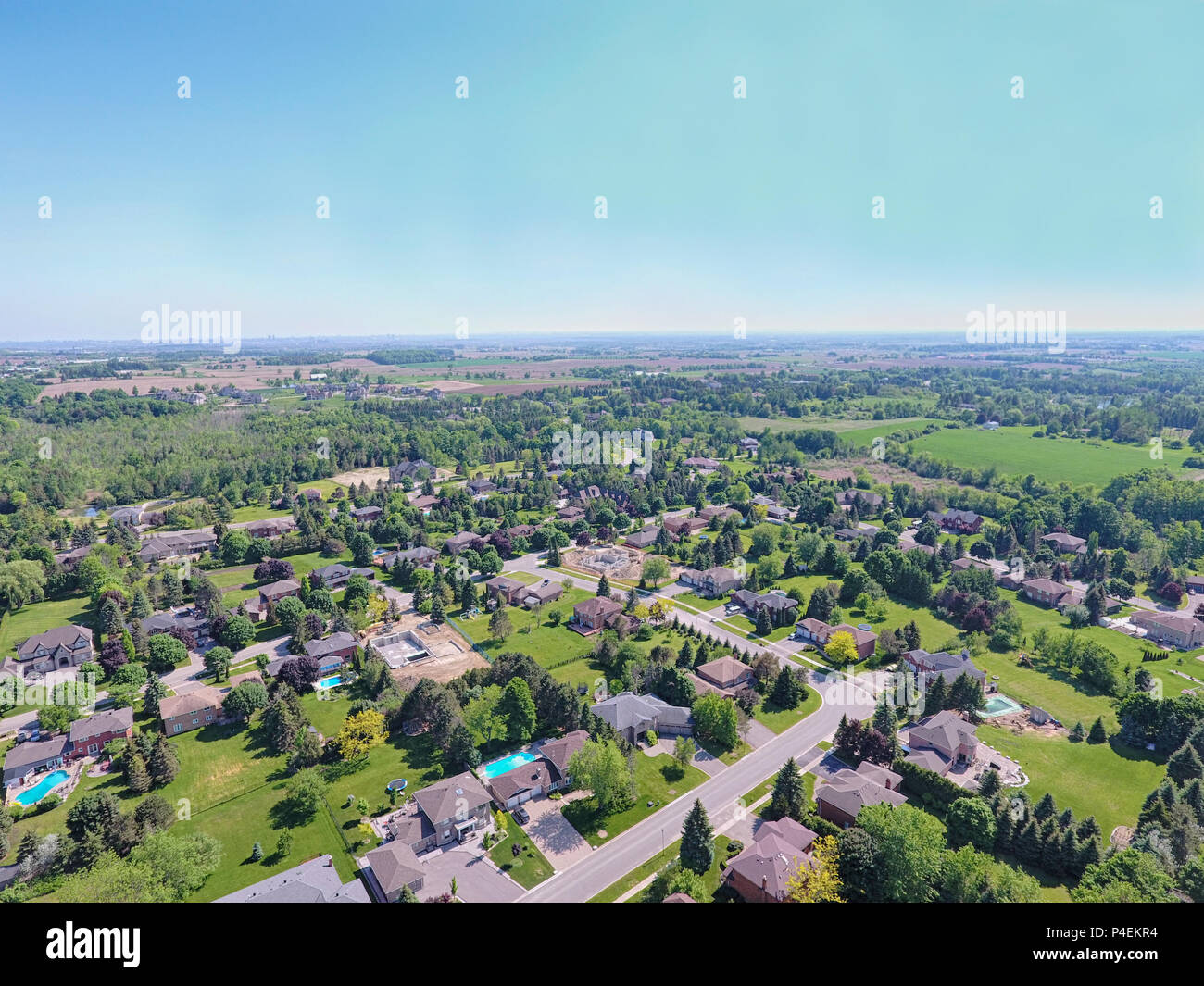 Aerial view of a small town, Ontario, Canada Stock Photo - Alamy