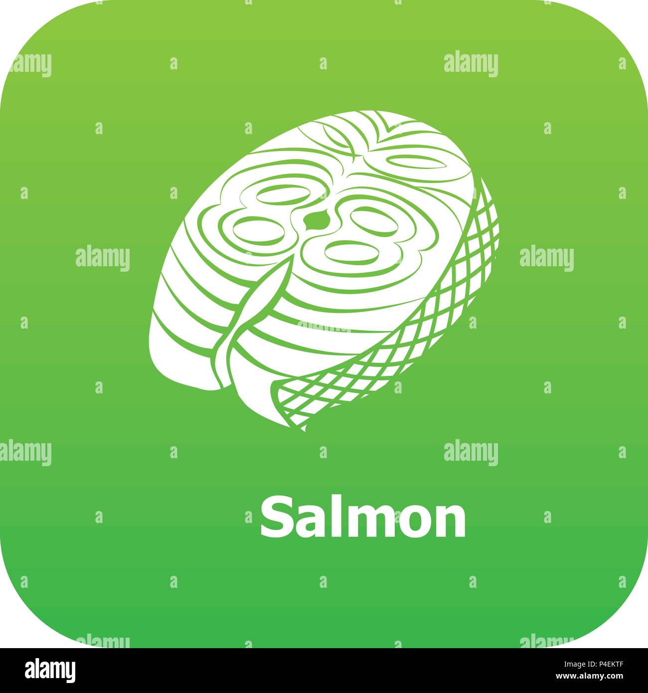 Salmon icon green vector Stock Vector Image & Art - Alamy