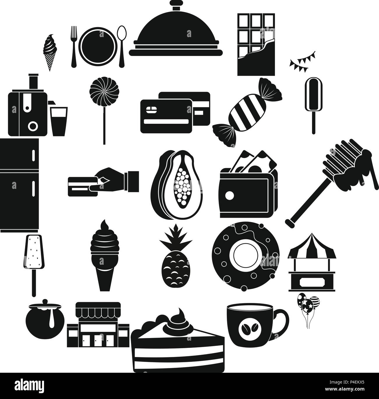 Pastry icons set, simple style Stock Vector Image & Art - Alamy