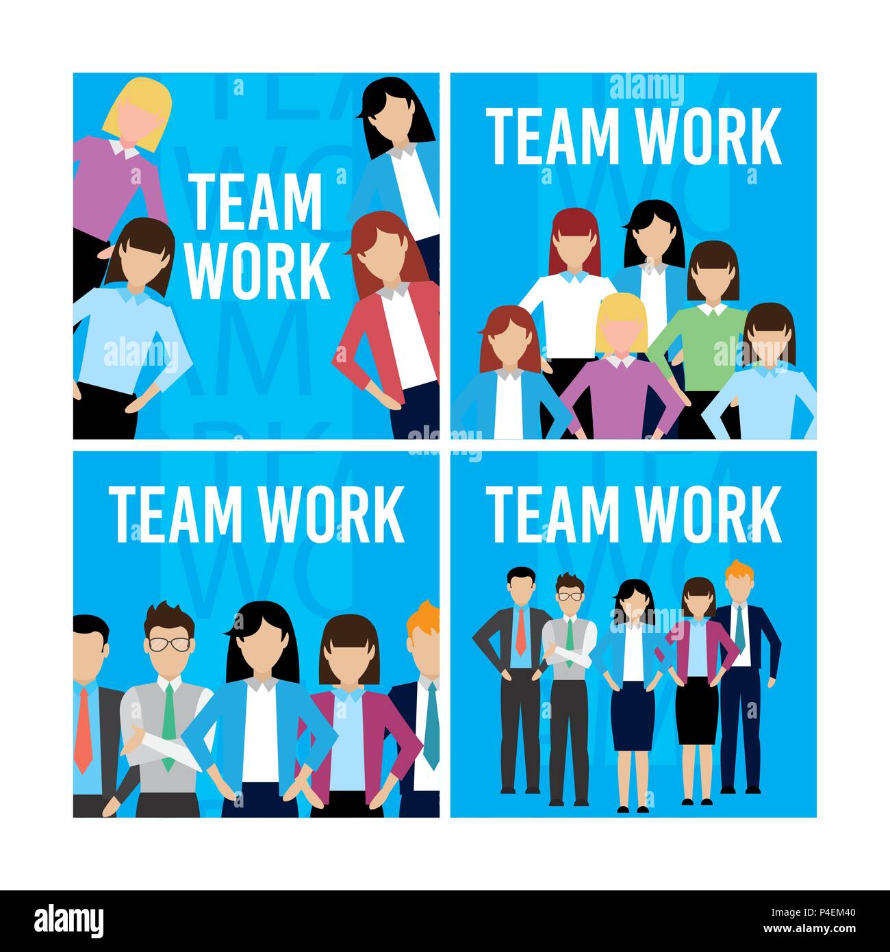 Set of teamwork square frames Stock Vector Image & Art - Alamy