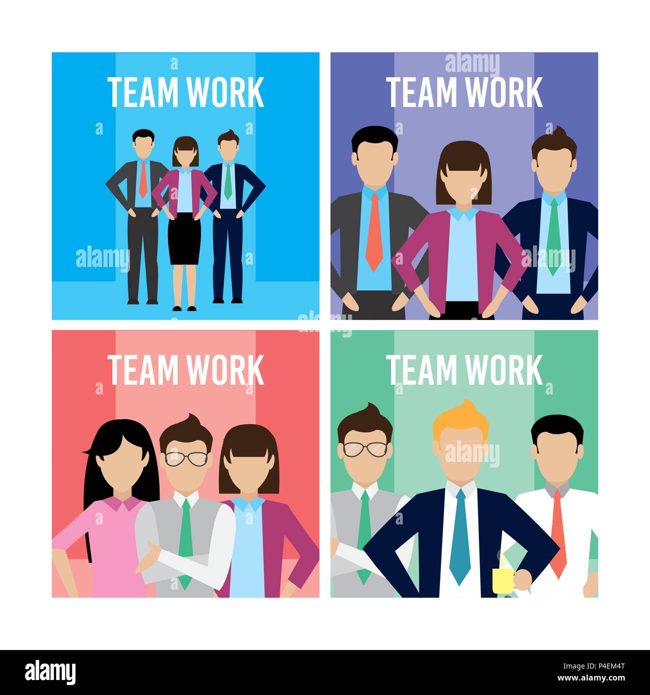 Set of teamwork square frames Stock Vector Image & Art - Alamy
