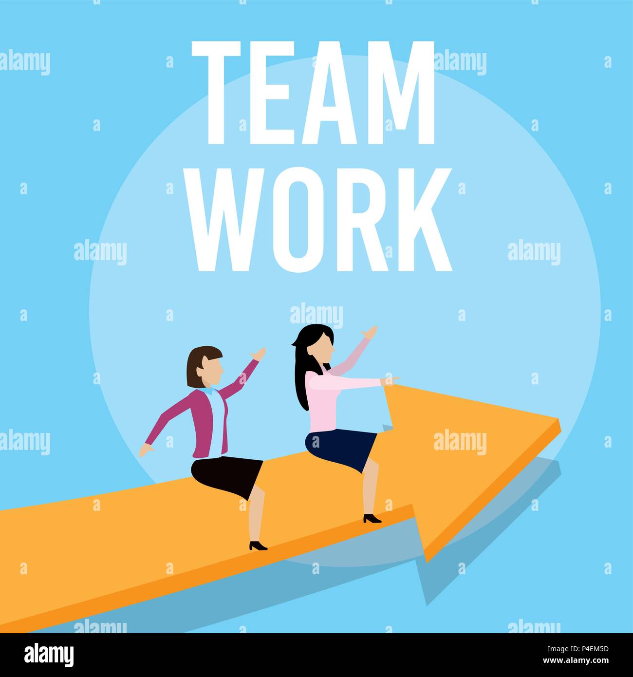 womens teamwork cartoon Stock Vector Image & Art - Alamy