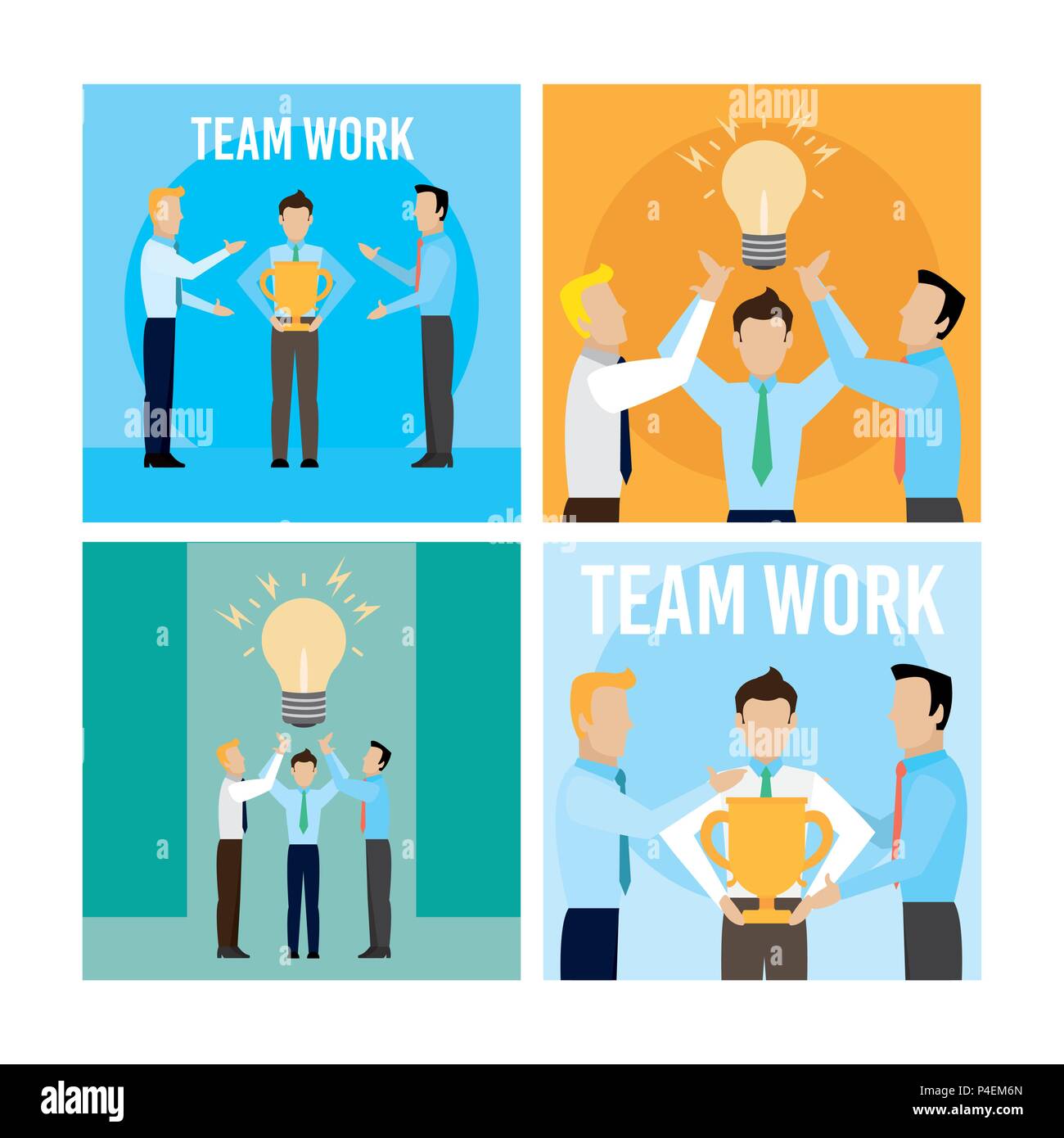 Set of teamwork square frames Stock Vector Image & Art - Alamy