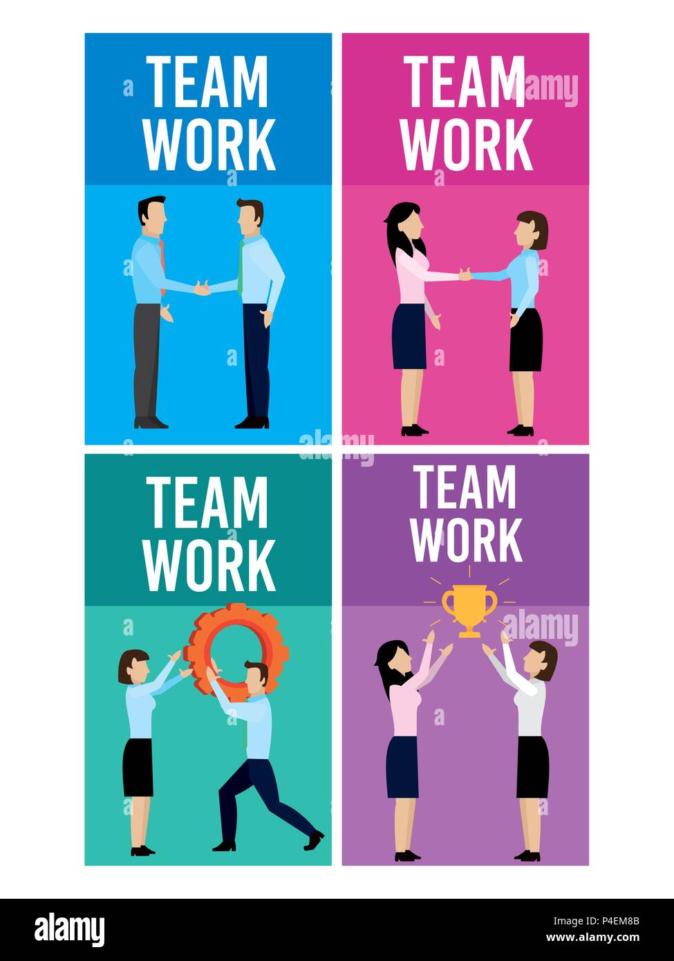 Set of teamwork square frames Stock Vector Image & Art - Alamy