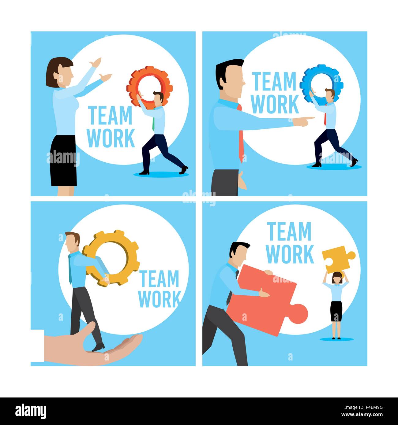 Set of teamwork square frames Stock Vector Image & Art - Alamy