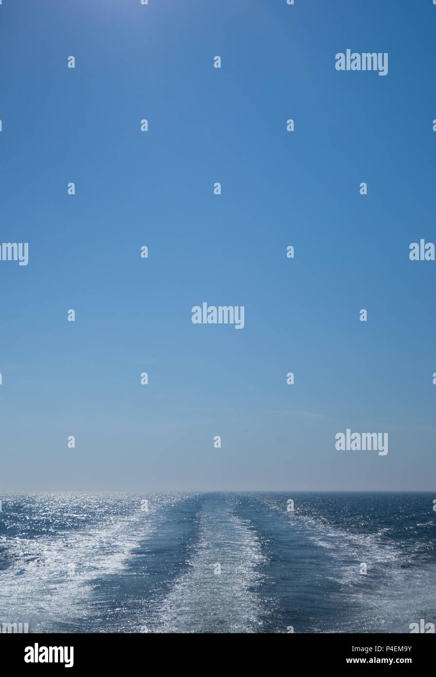 Wake left behind a ship in the north sea Stock Photo - Alamy