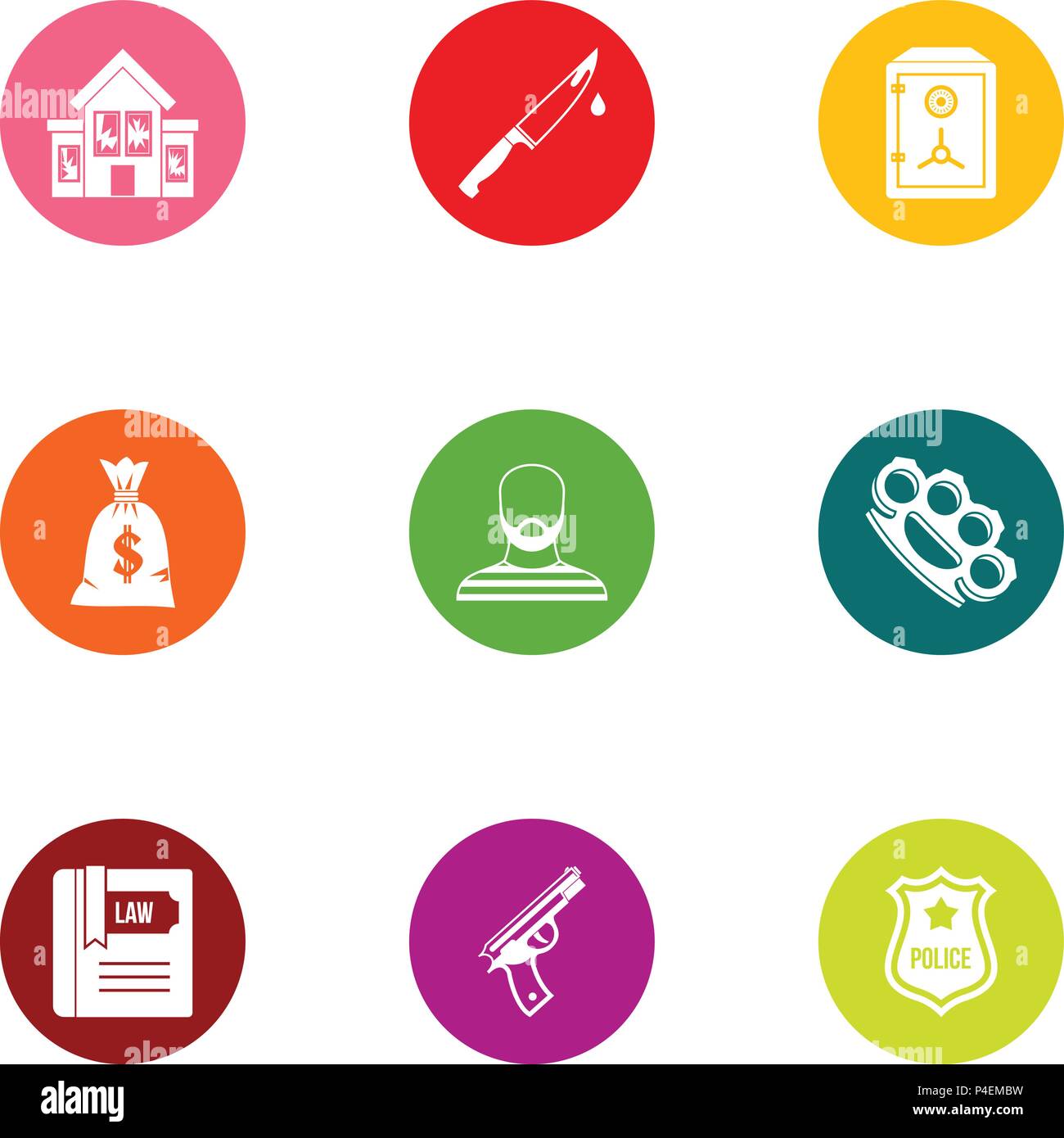 Pecuniary icons set, flat style Stock Vector Image & Art - Alamy