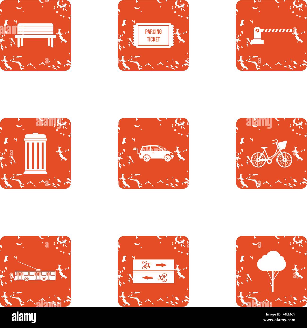 Park pathless icons set, grunge style Stock Vector Image & Art - Alamy