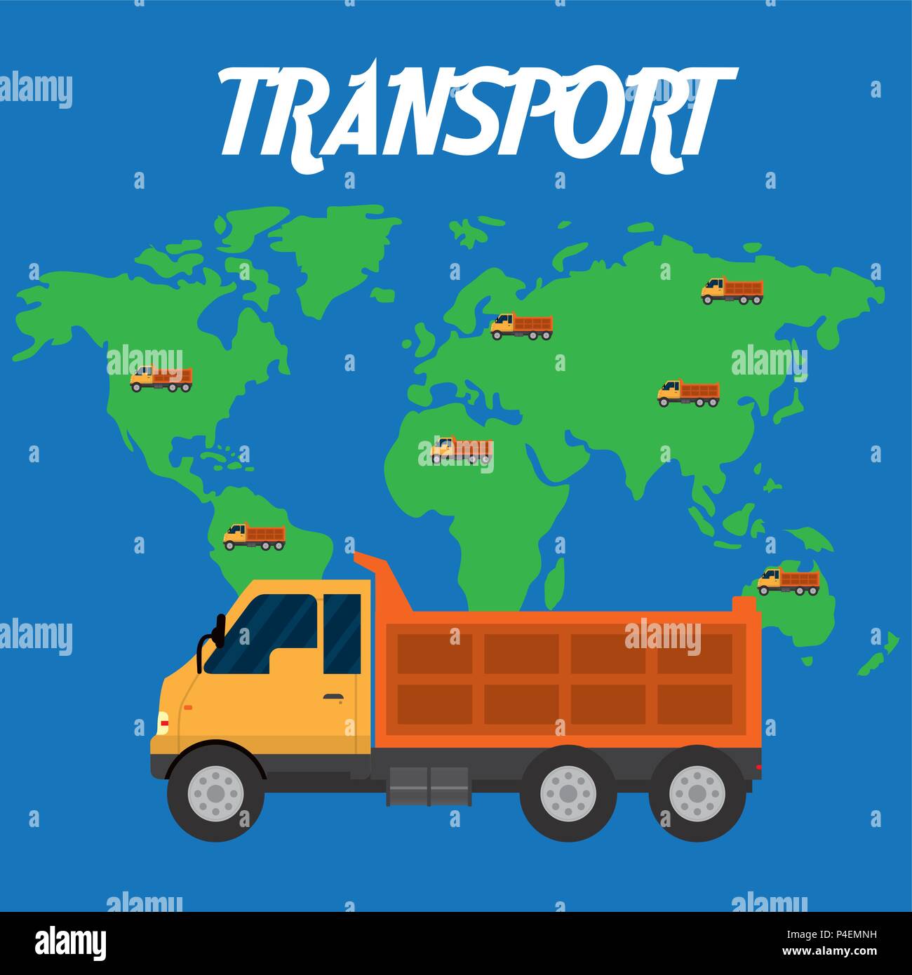 World map cargo truck vehicle Stock Vector Images - Alamy