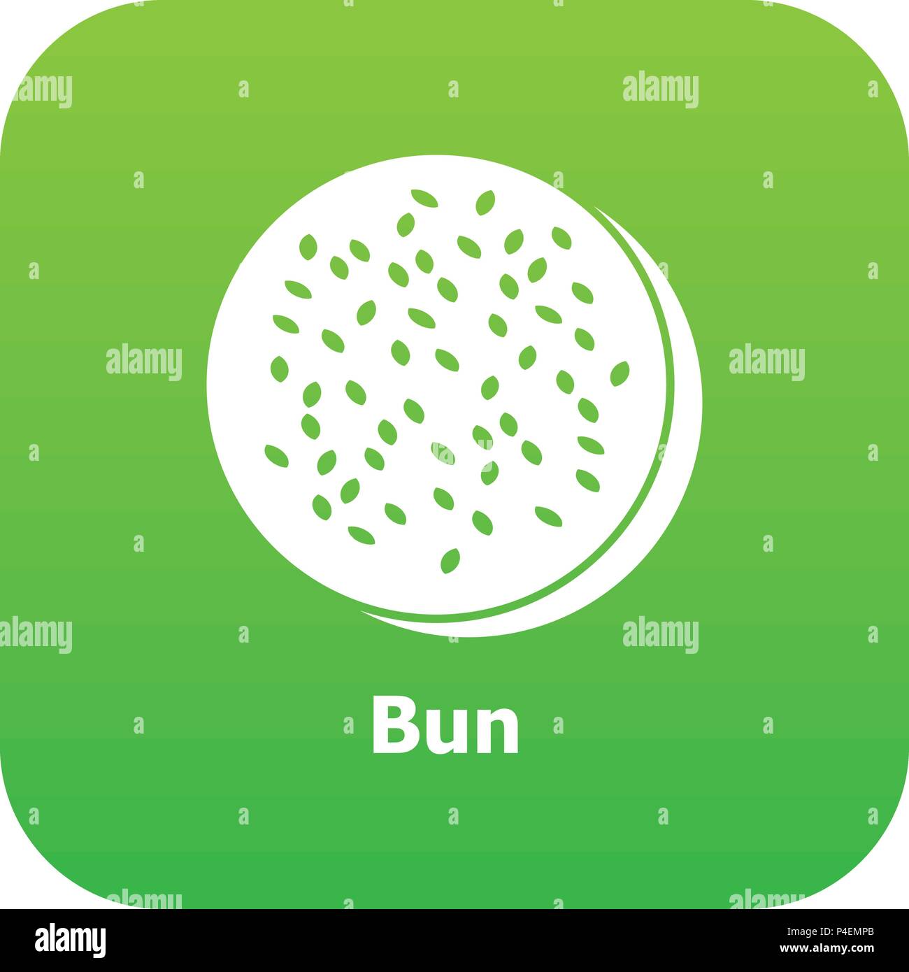 Bun icon green vector Stock Vector Image & Art - Alamy