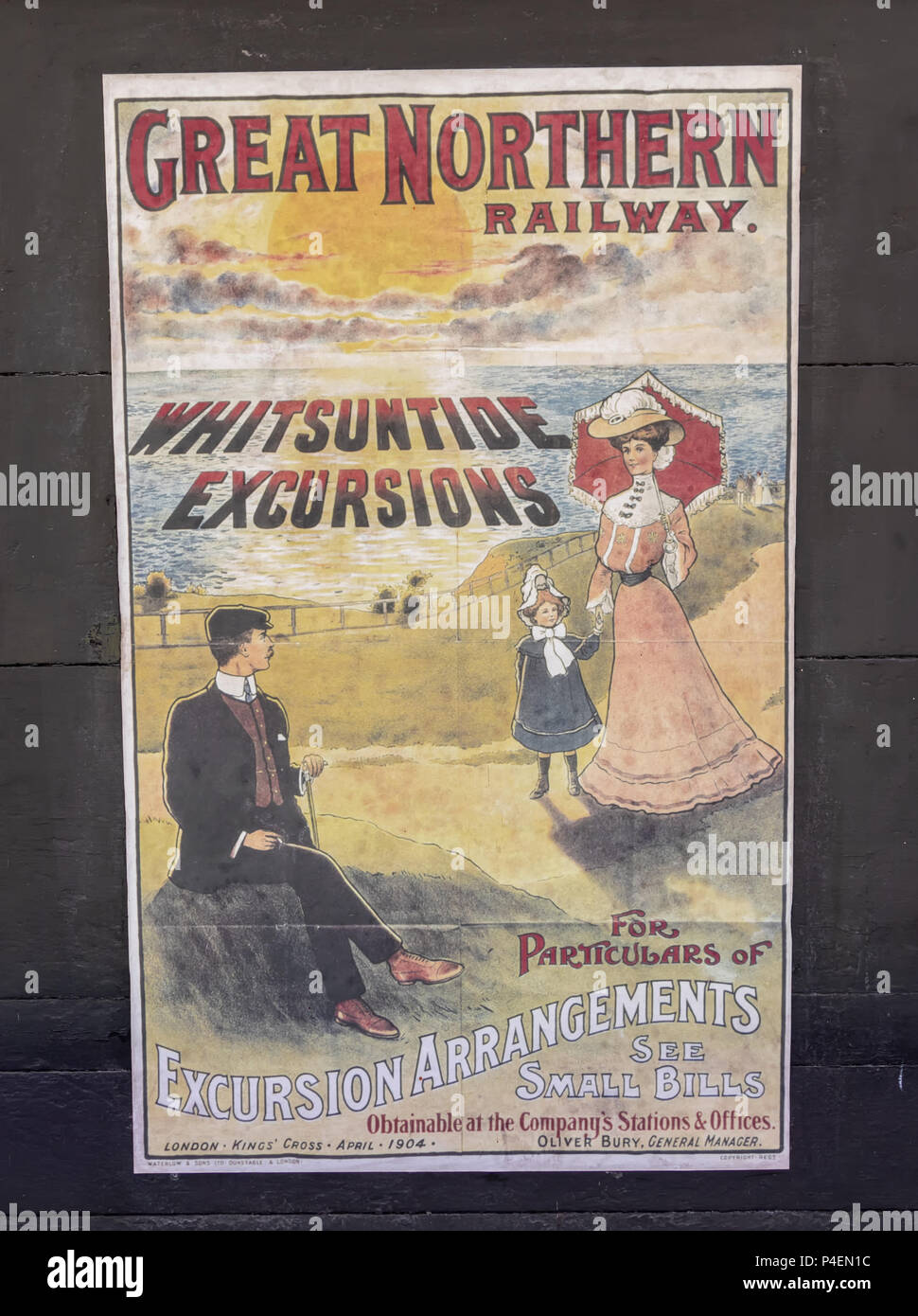 Great Northern Railway Vintage Poster On The Wall At The Great Cental ...