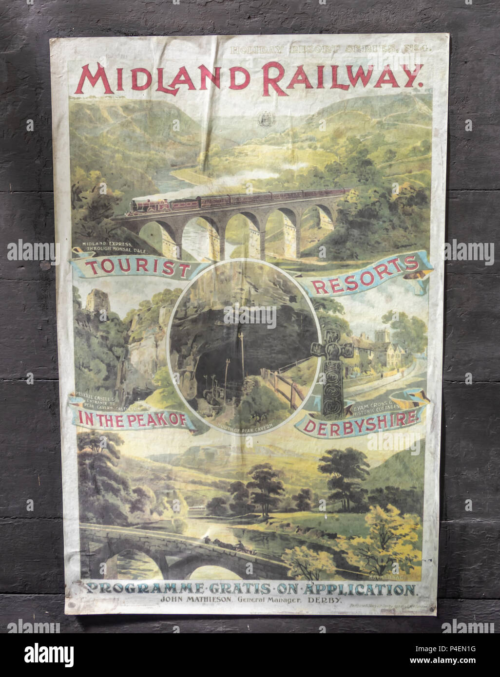 Midland Railway Vintage Poster On The Wall At The Great Cental Railway ...