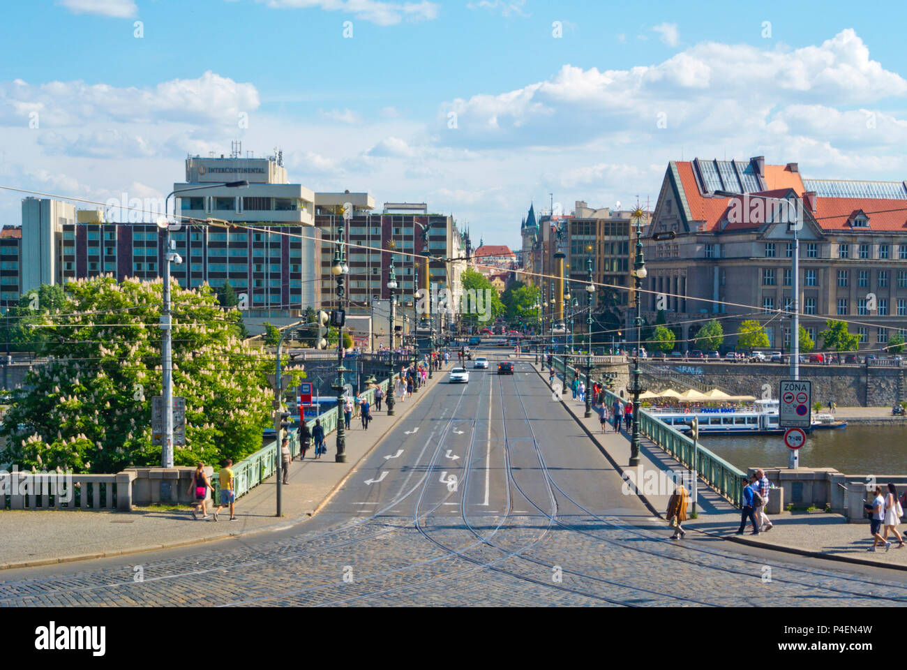Cechuv most, between Metronome and old town, Prague, Czech Republic ...