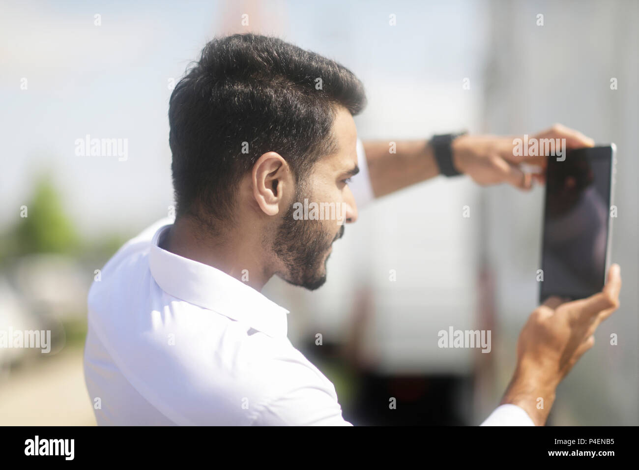 Person taking tablet hi-res stock photography and images - Alamy