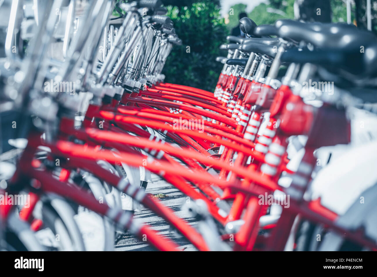 Parked bicycles in rows bicycle hi-res stock photography and images - Alamy