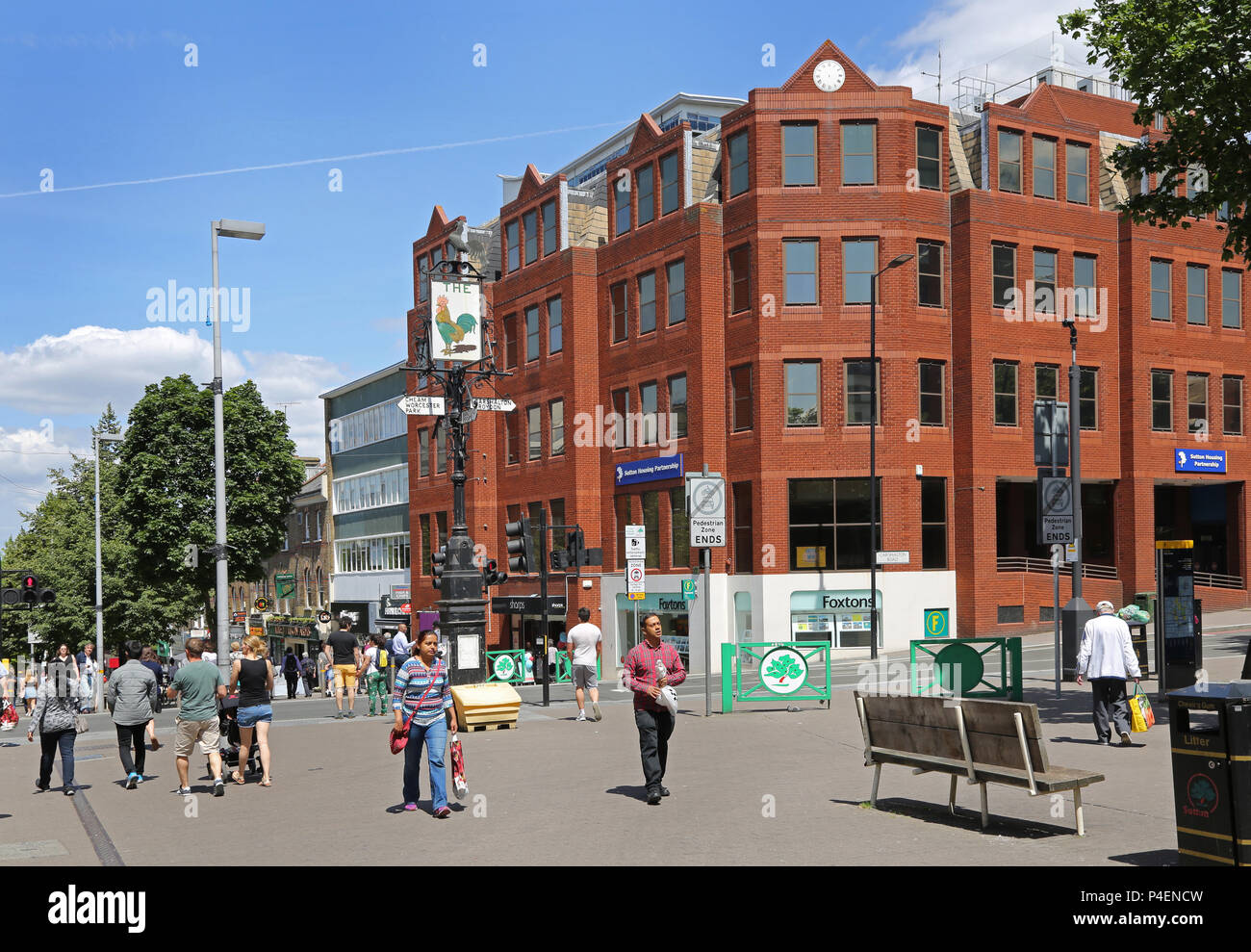 Shoppers in Sutton High Street, south London Stock Photo - Alamy