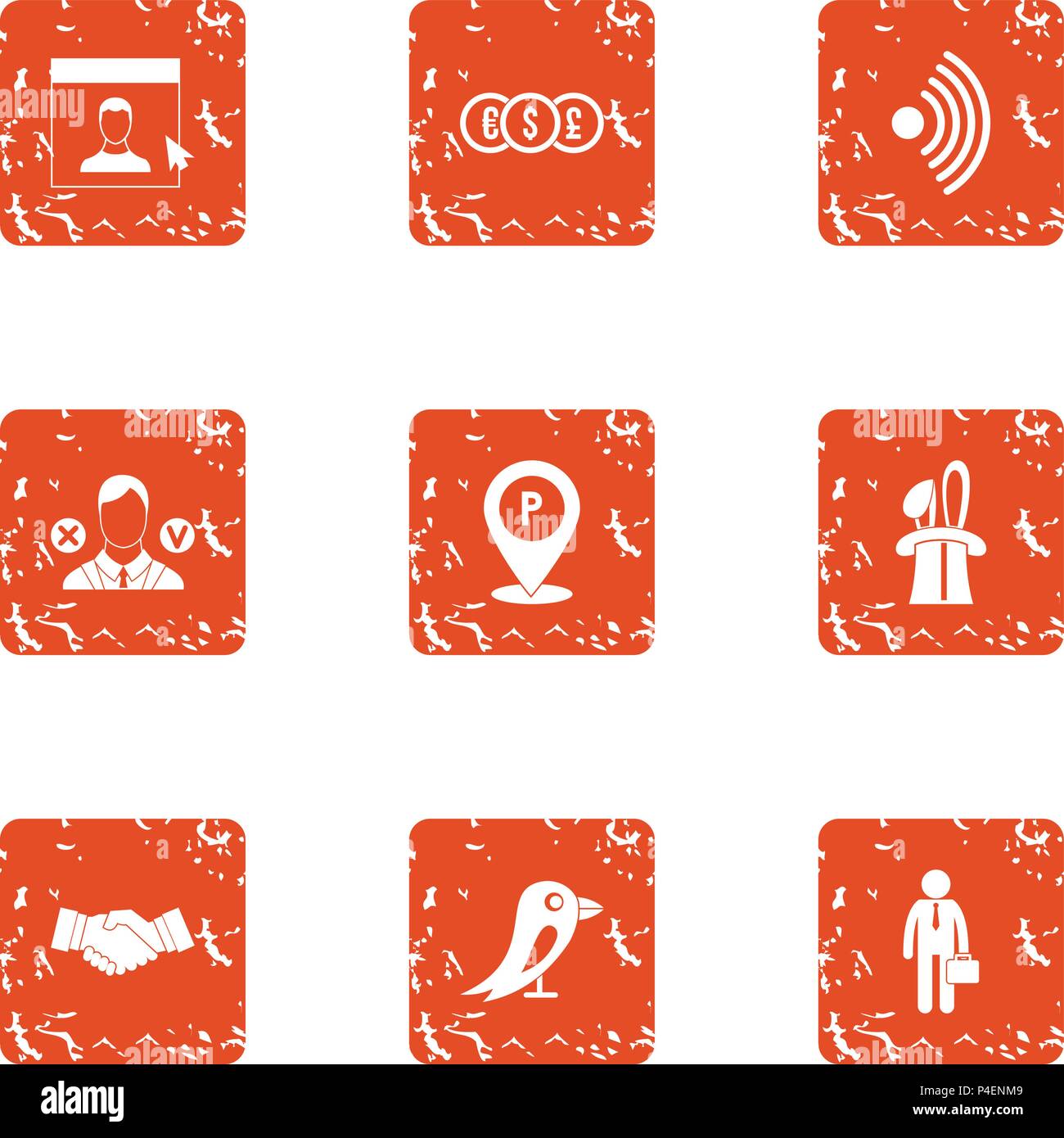 Business segment icons set, grunge style Stock Vector Image & Art - Alamy