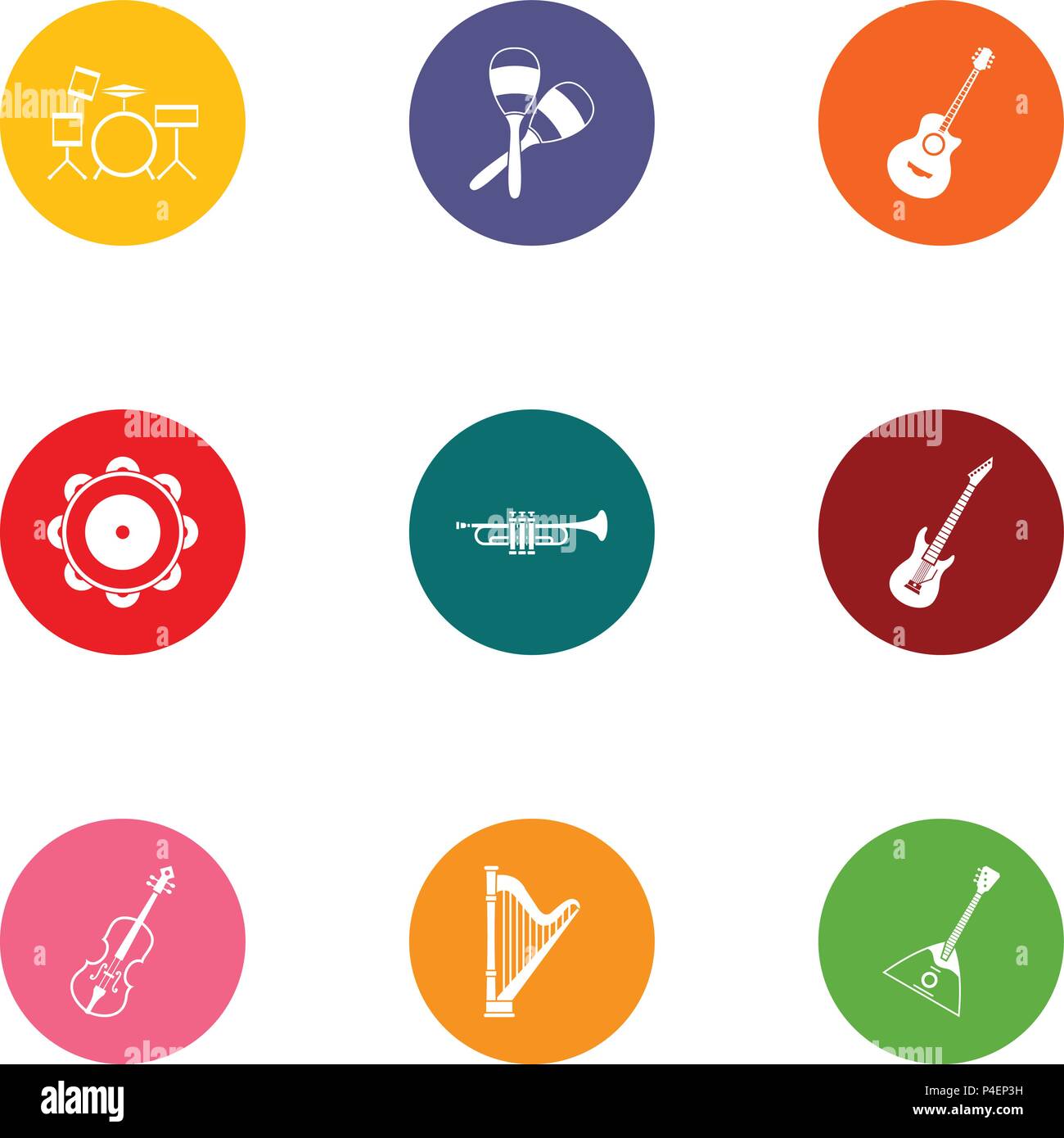 Musical experience icons set, flat style Stock Vector Image & Art - Alamy