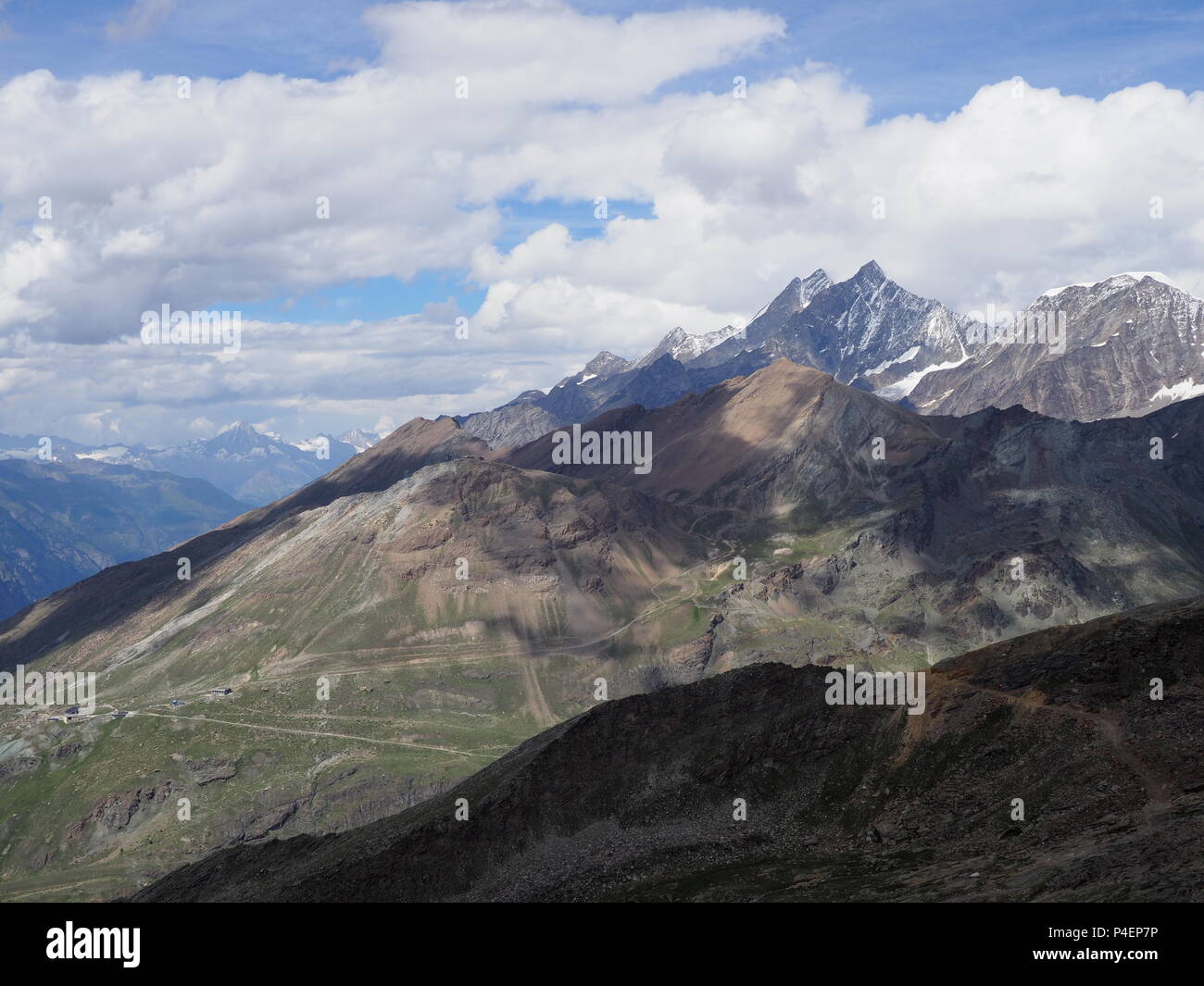 Impressive geological alpine mountains range landscapes in swiss Alps ...