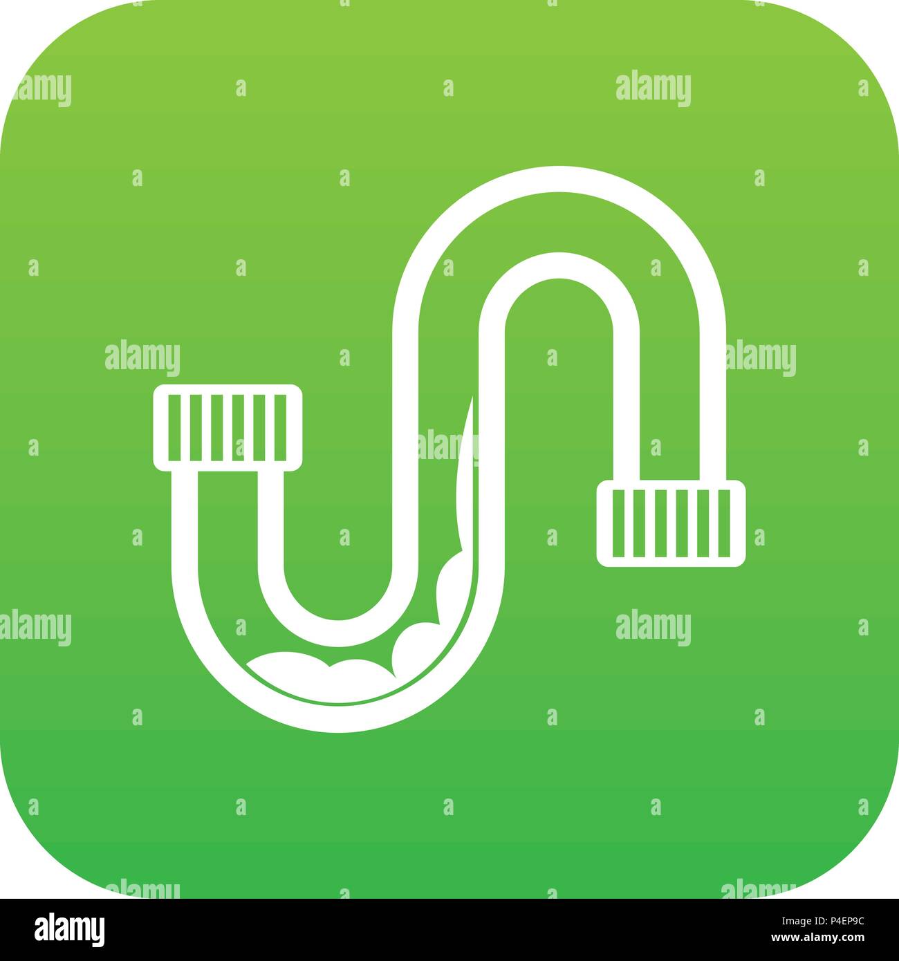 Clog in the pipe icon digital green Stock Vector Image & Art - Alamy