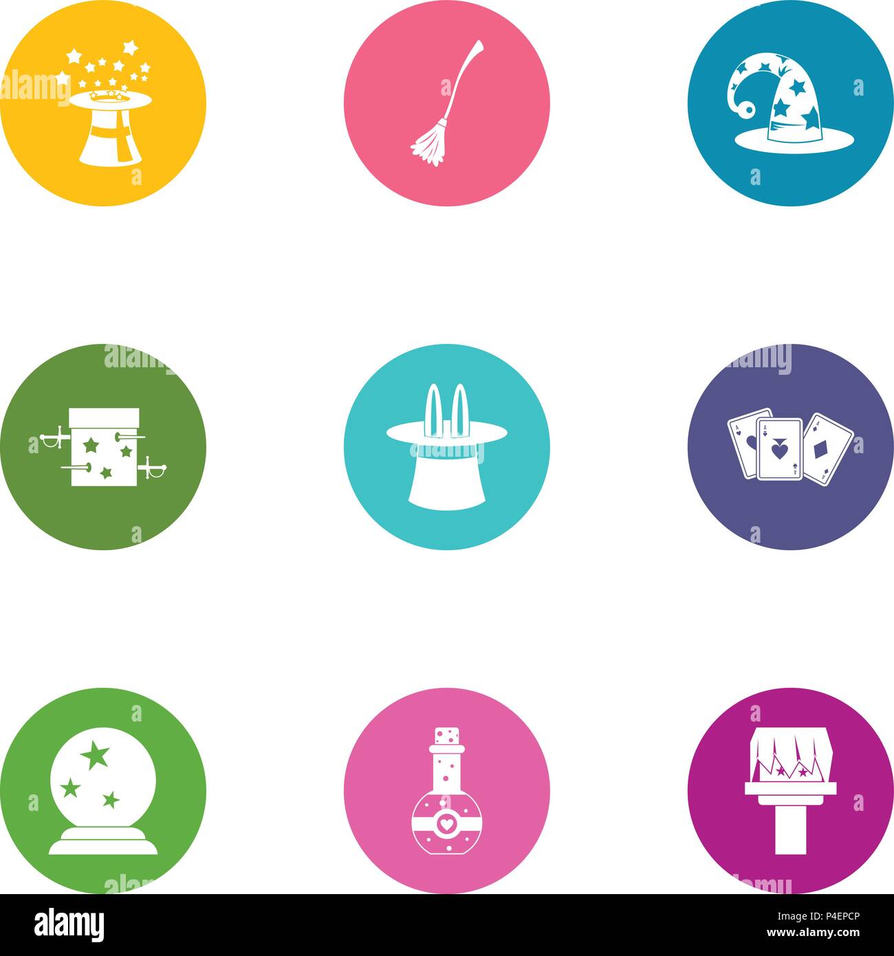 Divination icons set, flat style Stock Vector Image & Art - Alamy