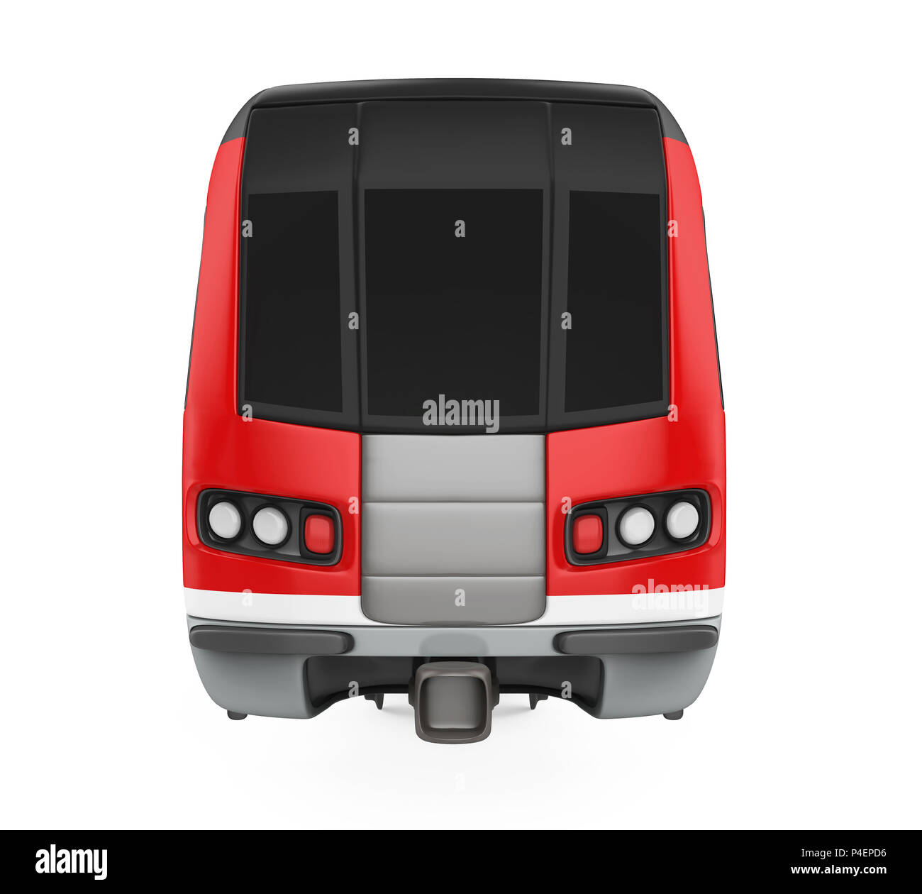 Red Commuter Train Isolated Stock Photo - Alamy