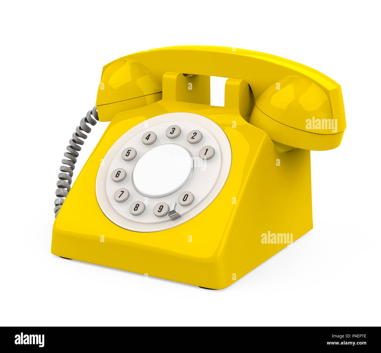 Old fashioned yellow rotary telephone hi-res stock photography and ...