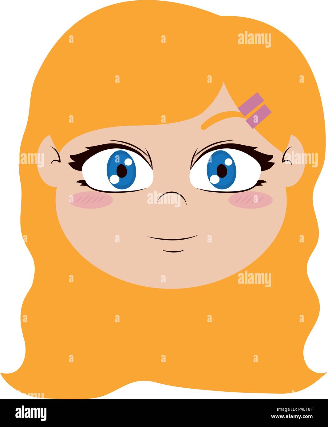pretty child girl head with hairstyle Stock Vector Image & Art - Alamy