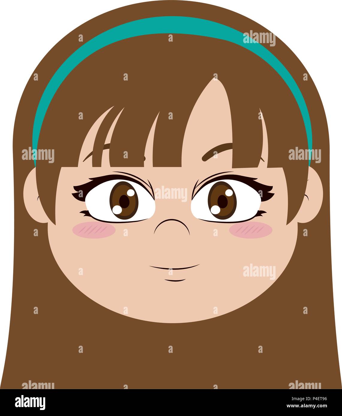 cute child girl head with hairstyle Stock Vector Image & Art - Alamy