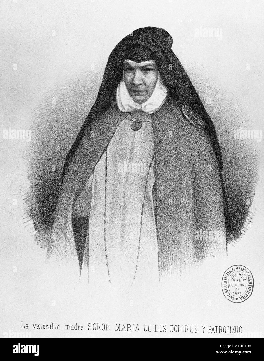SOR MARIA DE LOS DOLORES Y PATROCINIO (1811-1891) - GRABADO SIGLO XIX ...