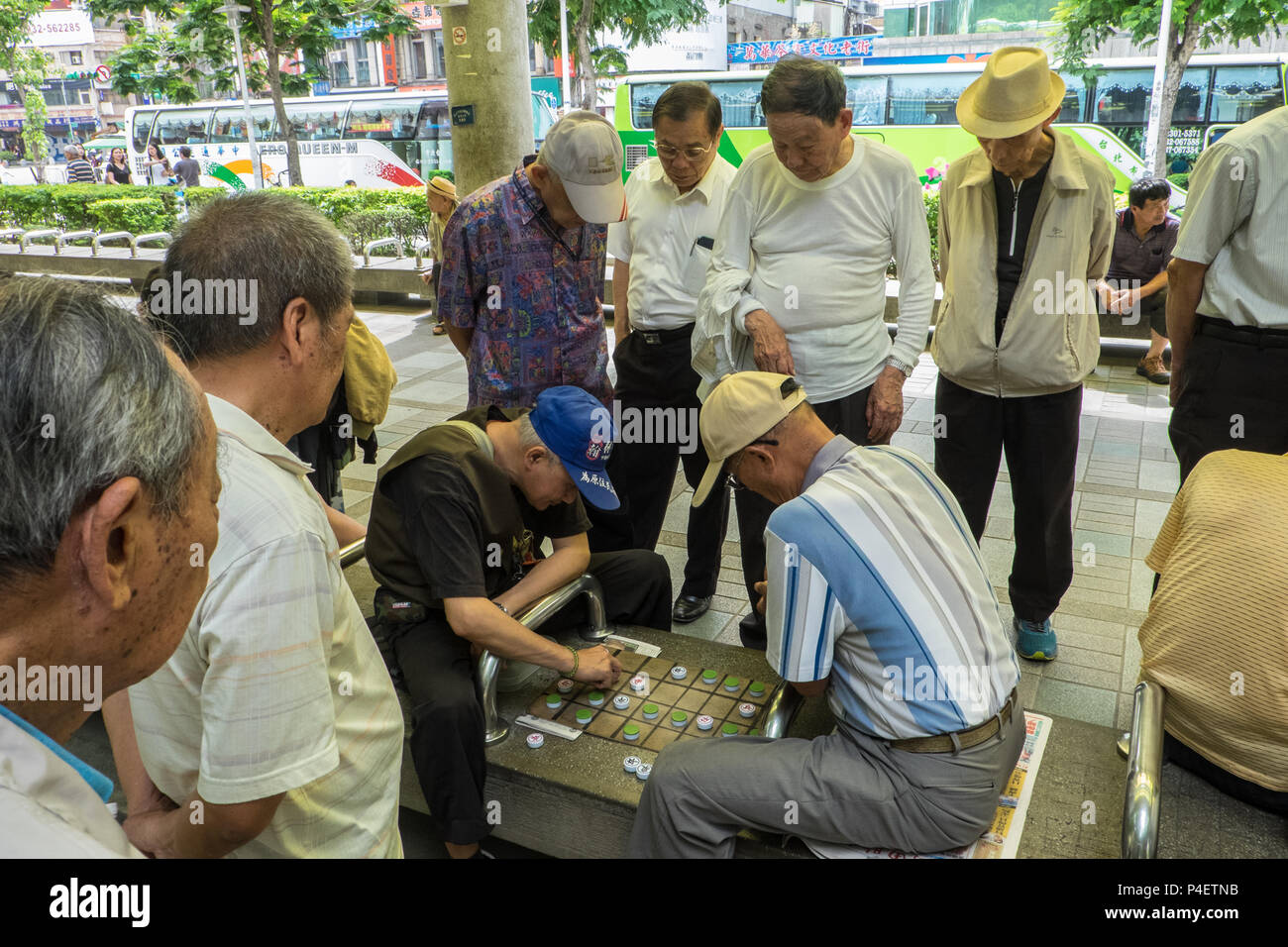Men,playing,Chinese,chess,go,mahjong,board game, Longshan,Taipei,Taipei ...