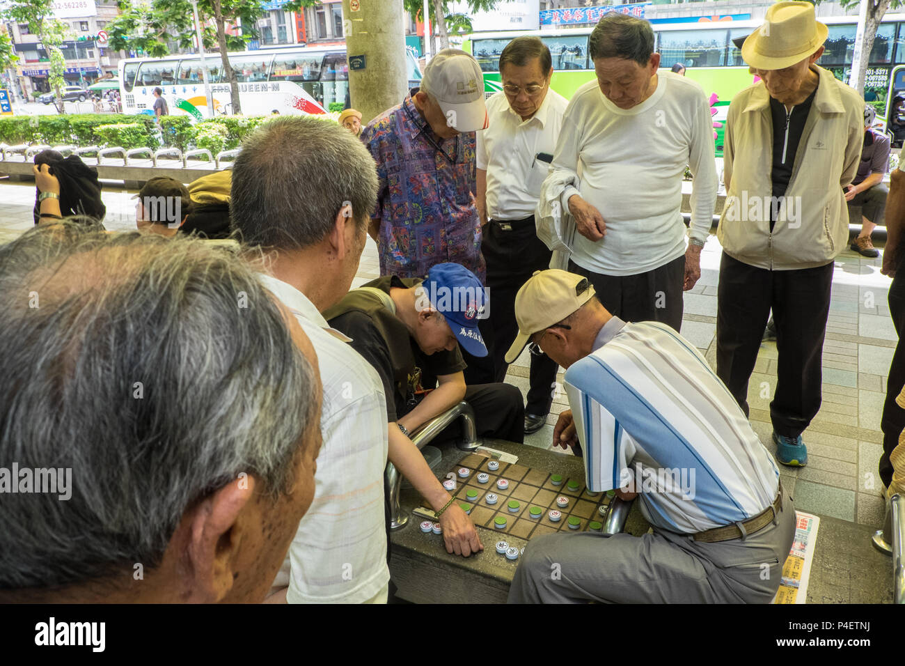 Men,playing,Chinese,chess,go,mahjong,board game, Longshan,Taipei,Taipei ...