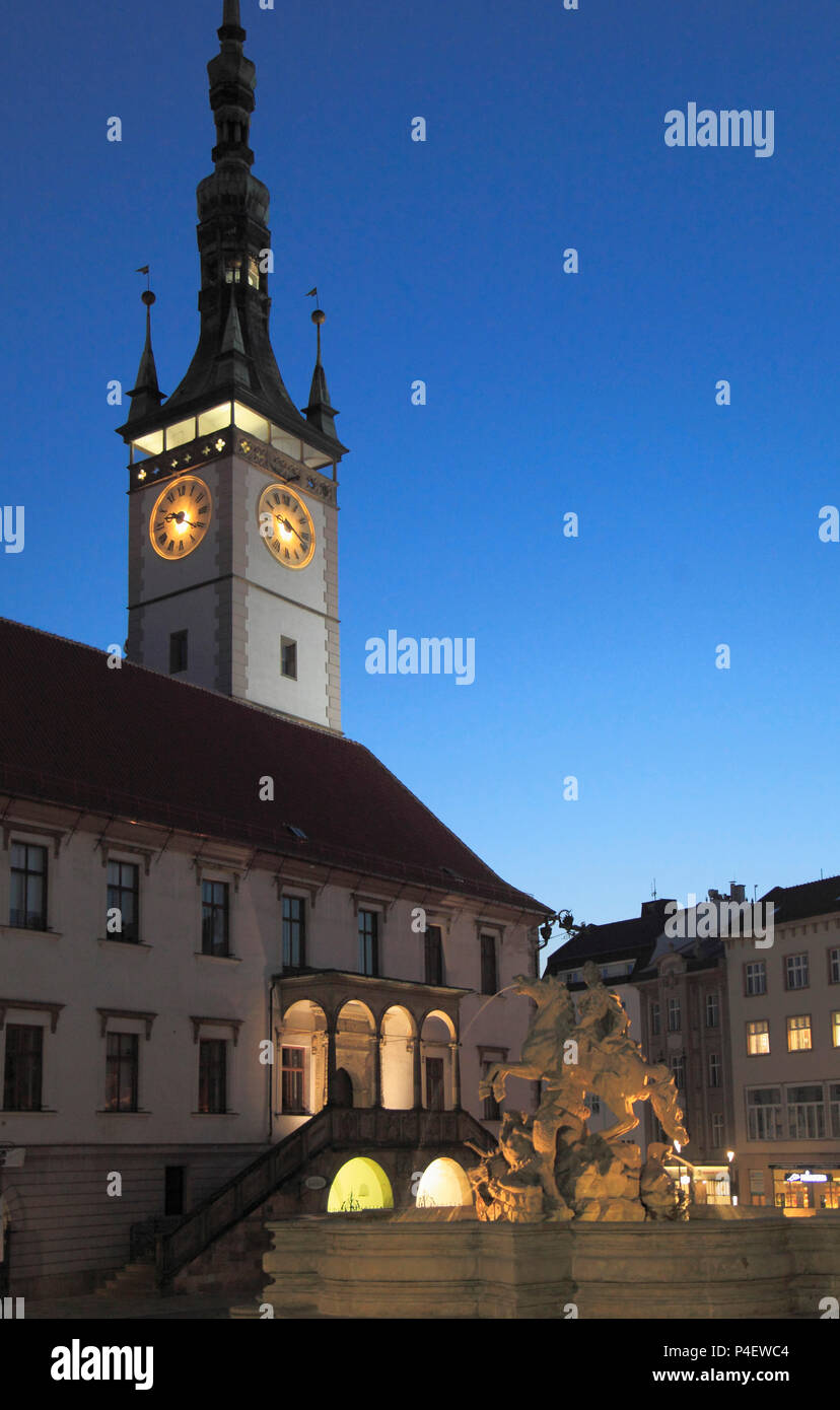 Czech Republic, Moravia, Olomouc, Town Hall, Clock Tower, Caesar's ...