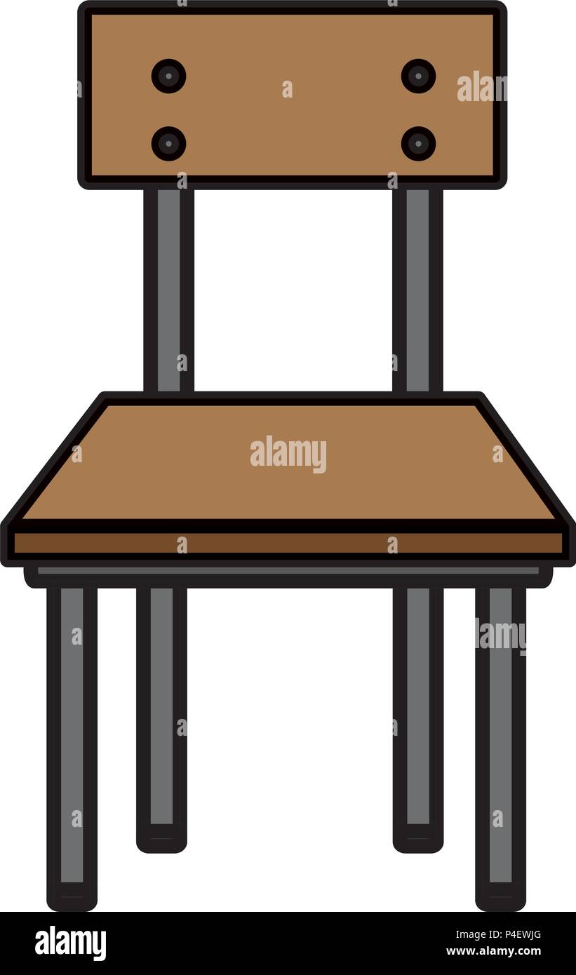 color front wood school chair education Stock Vector Image & Art - Alamy