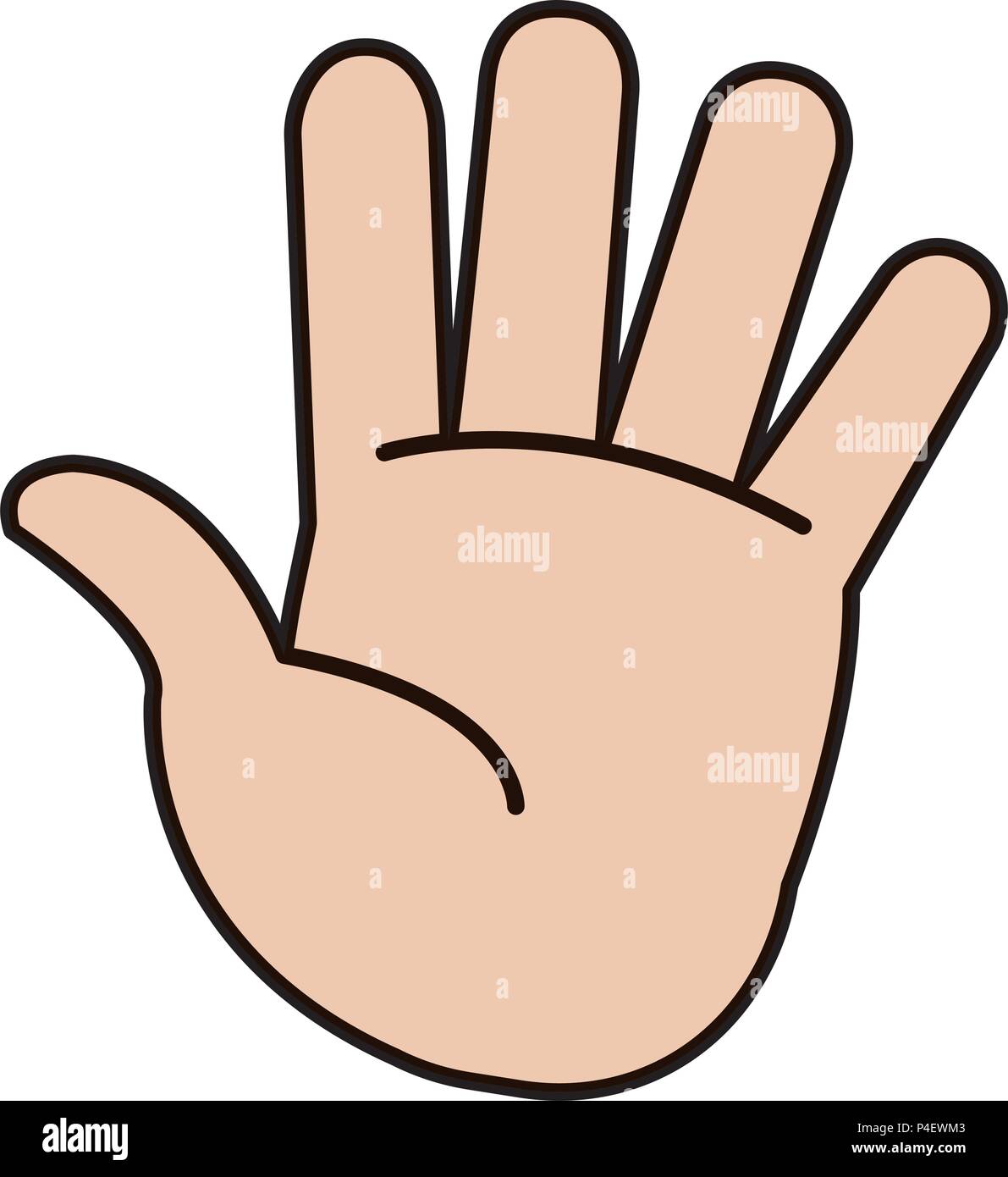 color nice palm hand gesture style Stock Vector Image & Art - Alamy