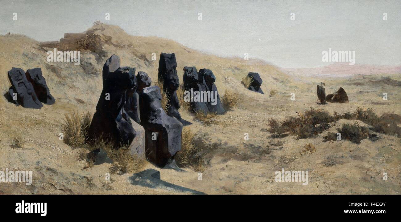 TEMPLO DE MUT EN KARNAK - SIGLO XIX. Author: Carl Rudolf Huber (1839 ...