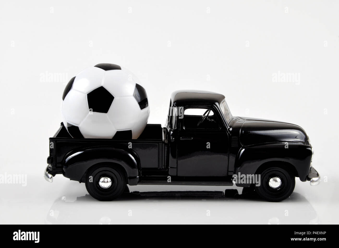 Soccer ball on the back of a truck Stock Photo - Alamy