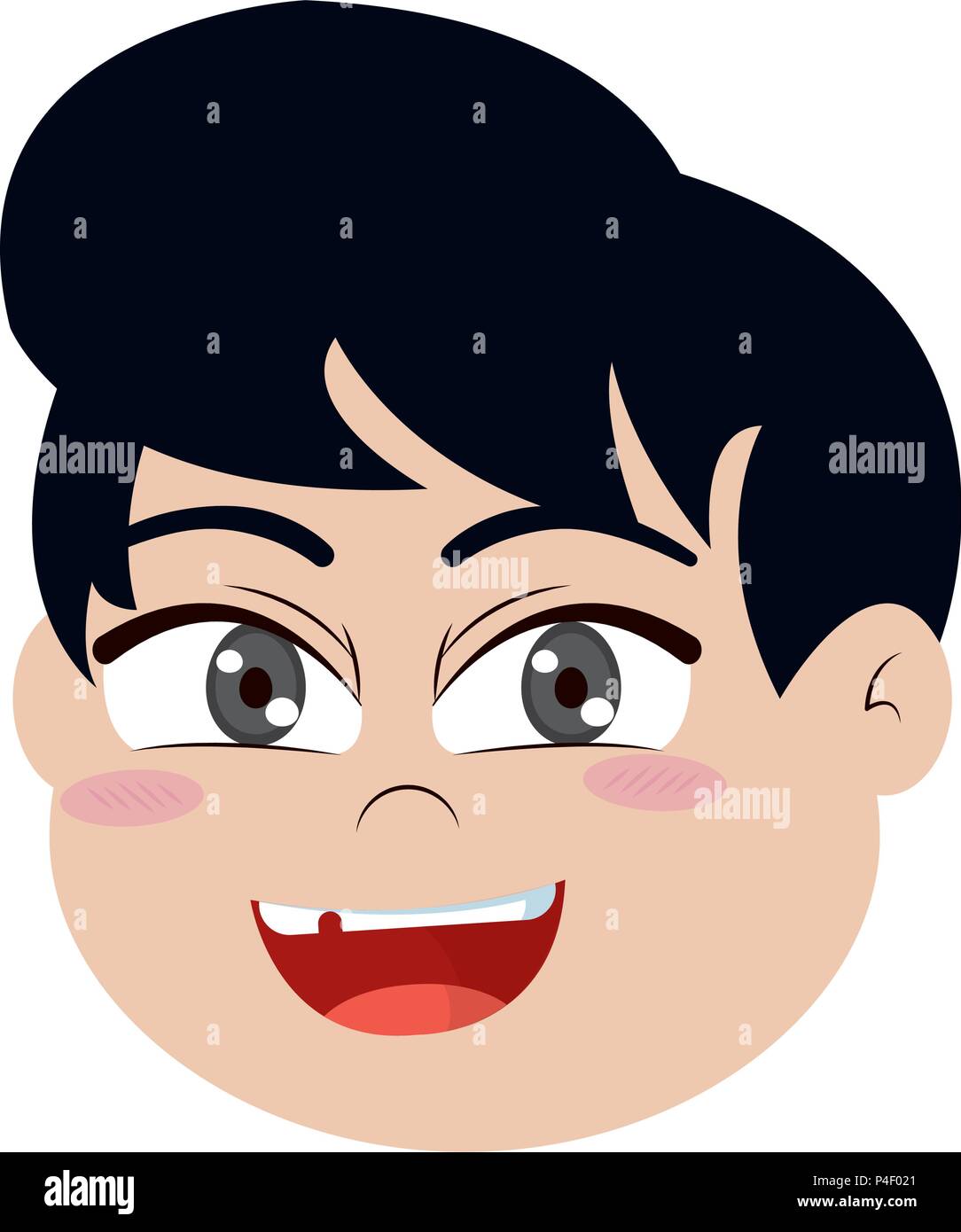 happy boy head with hairstyle without tooth Stock Vector Image & Art ...