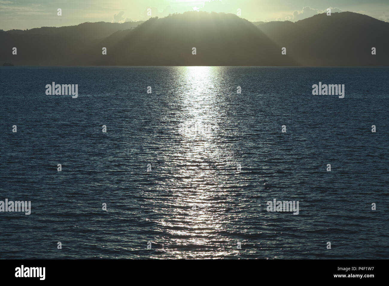 beautiful seascape with sunlight reflection on water Stock Photo - Alamy