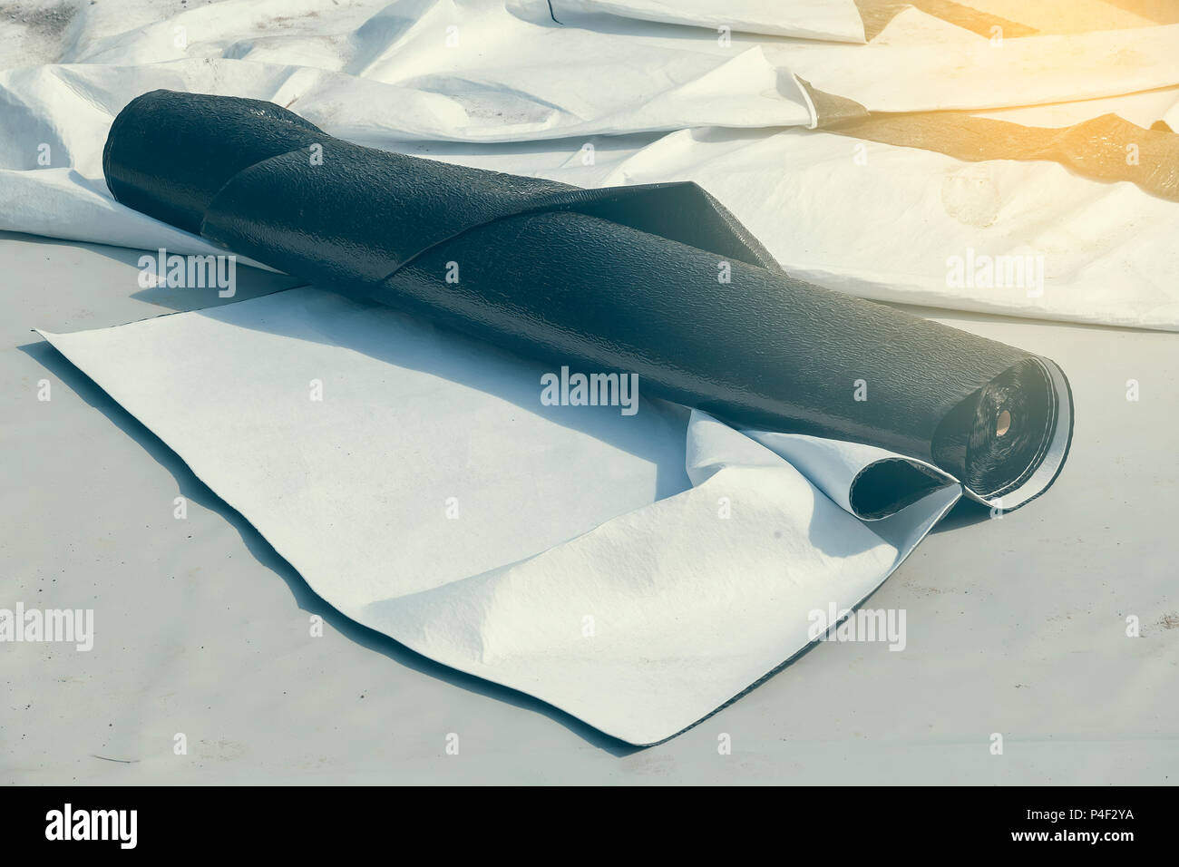 Waterproof bitumen roll with double sides covered with insulation ...