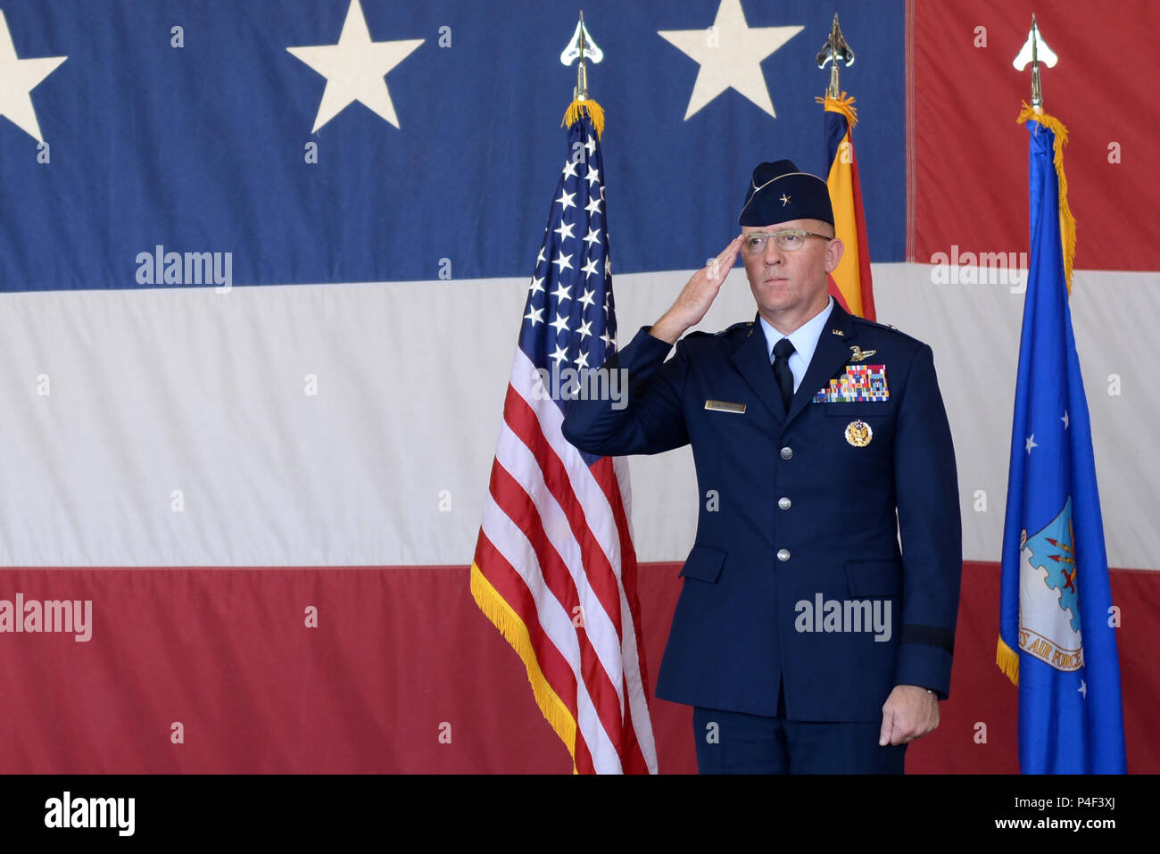 Brig. Gen. Todd Canterbury, 56th Fighter Wing commander, salutes his ...