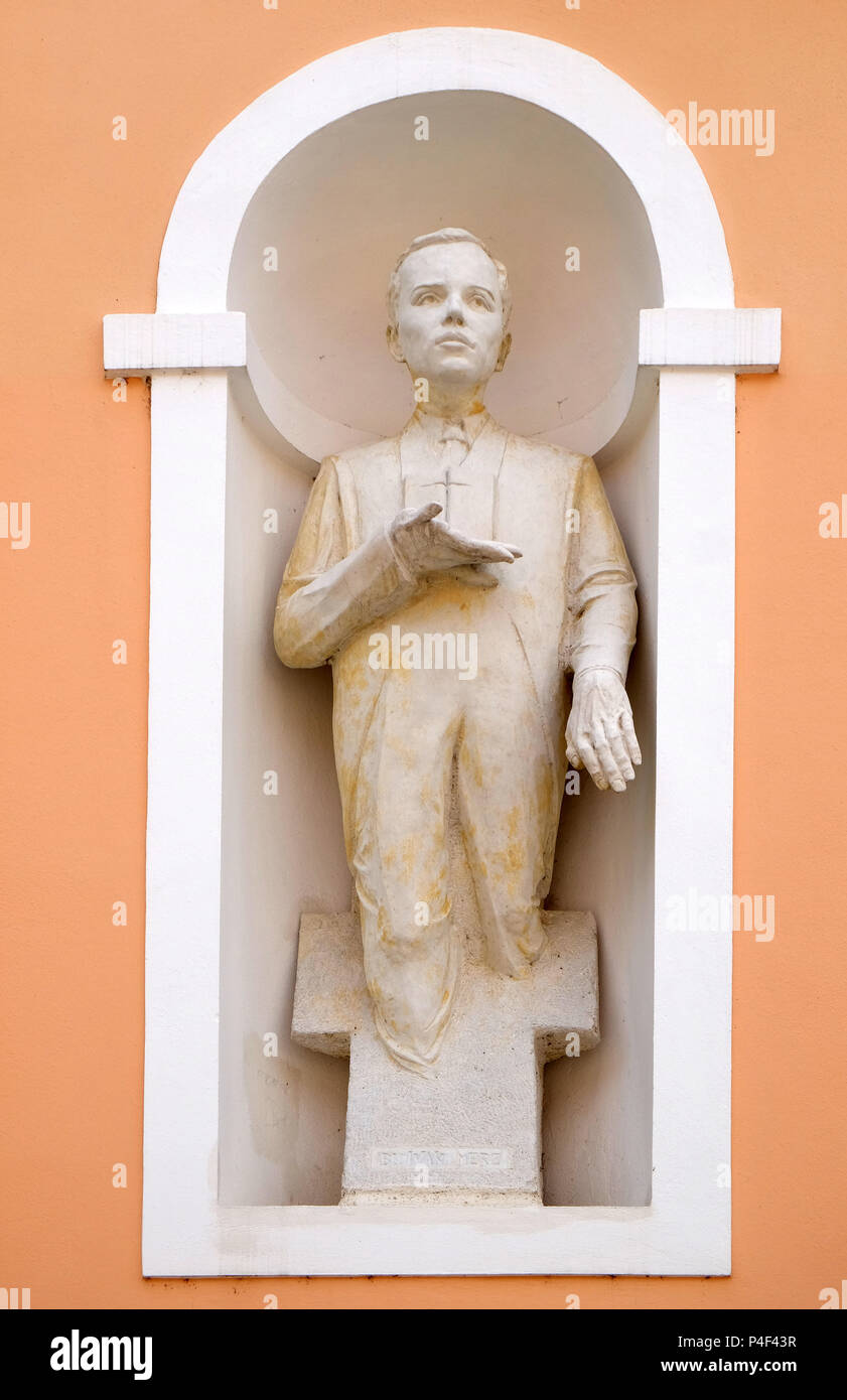 Blessed Ivan Merz statue on facade of cathedral of Assumption in ...