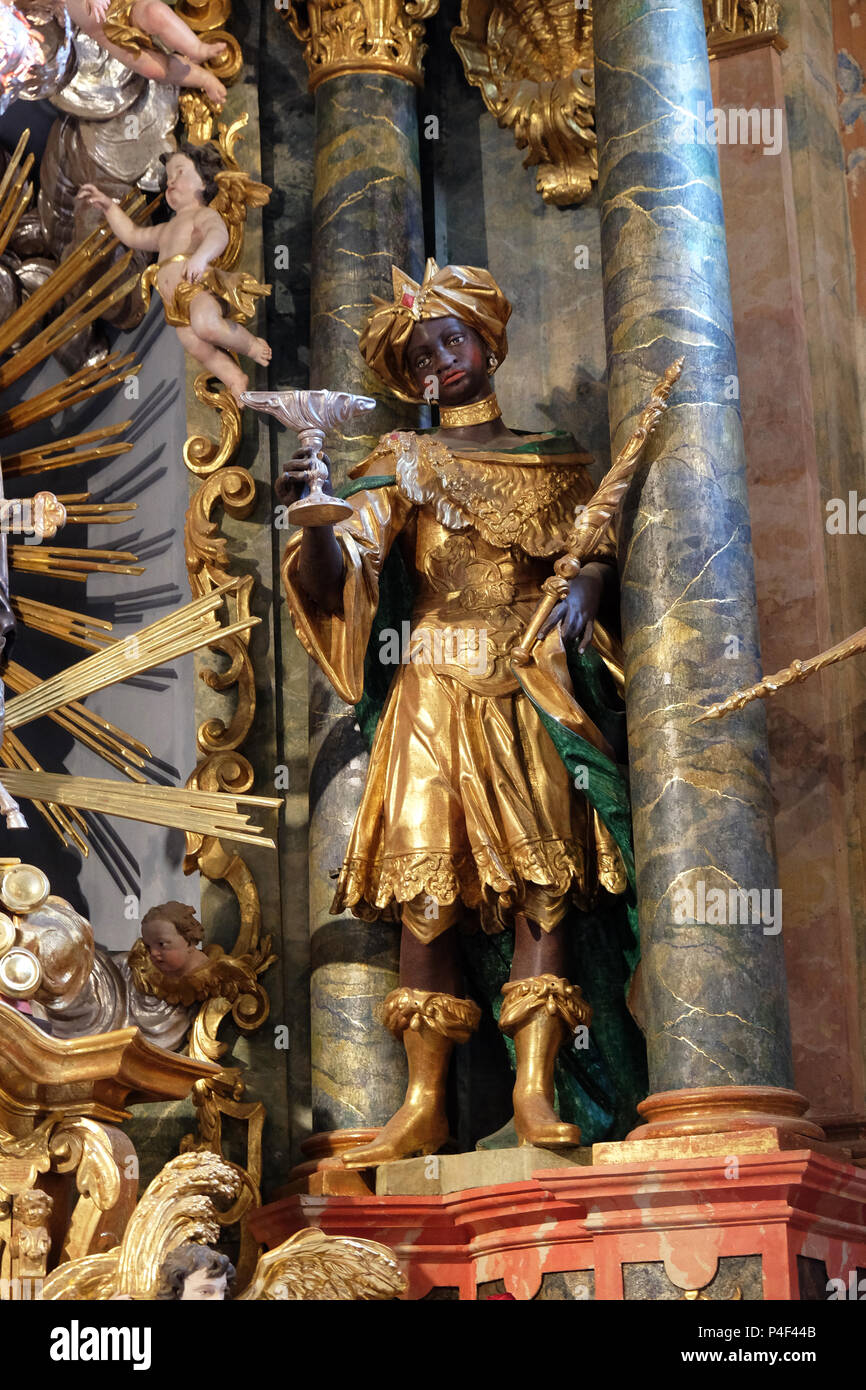 Biblical Magi Balthazar in the Baroque Church of Our Lady of the Snow ...