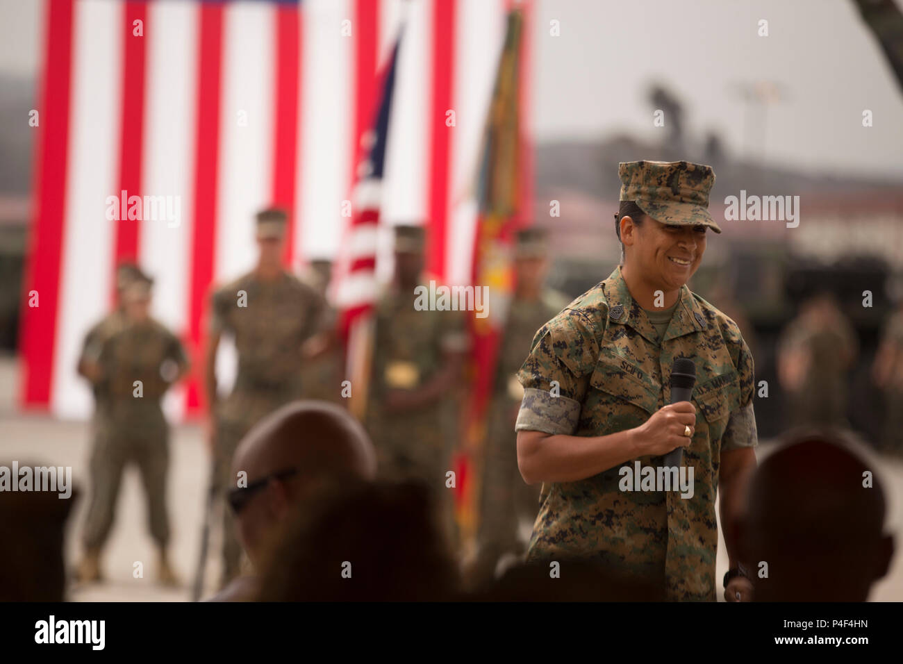 U.S. Marine Sgt. Maj. Rosalia Scifo, the on-coming sergeant major for ...