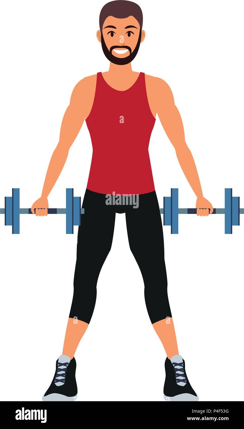 Fitness man lifting weights Stock Vector Image & Art - Alamy