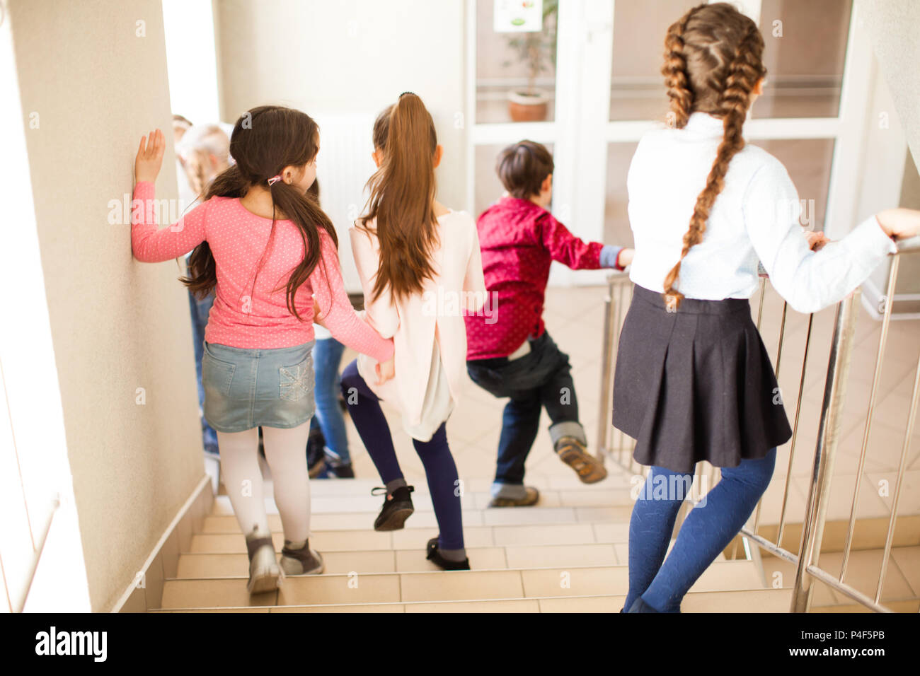 Pupils going on break Stock Photo - Alamy