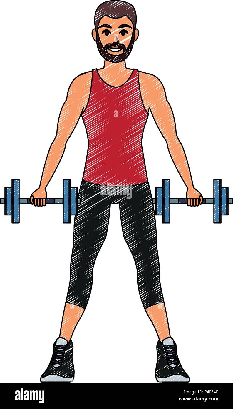 Fitness man lifting weights Stock Vector Image & Art - Alamy
