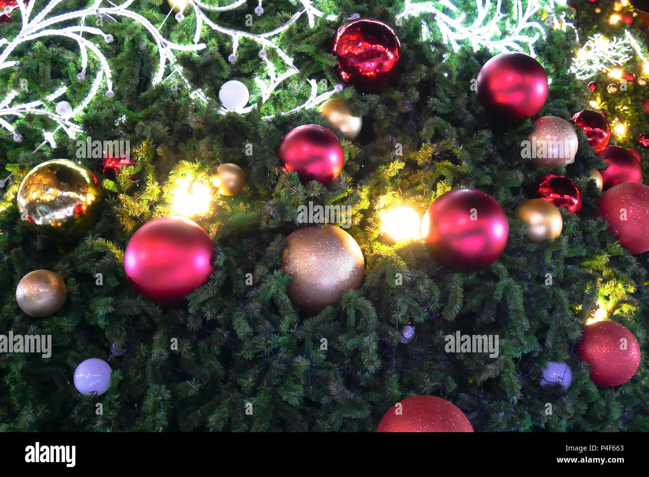 Christmas tree and ball with beautiful light Stock Photo - Alamy