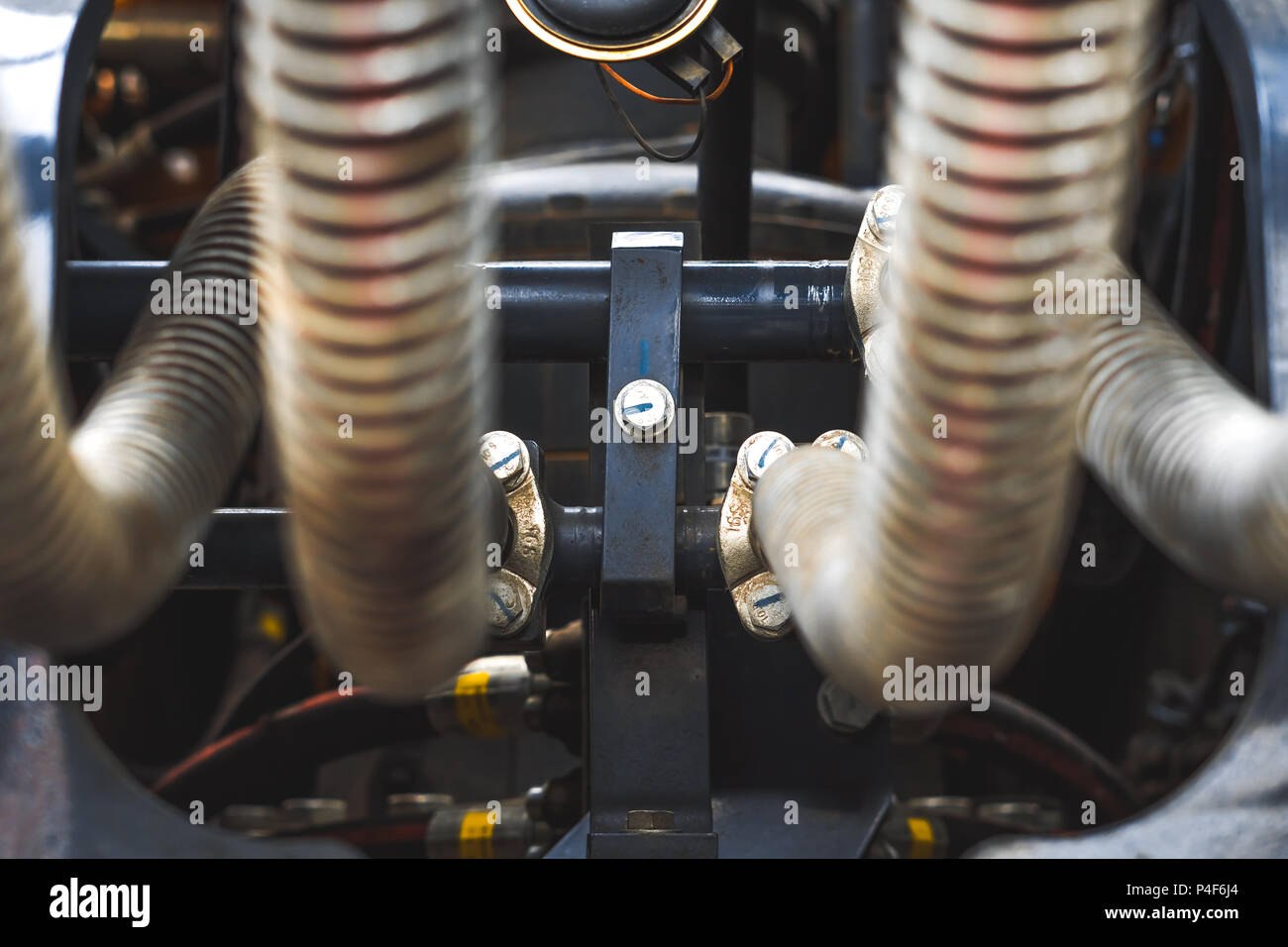 Close-up shot of car engine hoses and tubes Stock Photo - Alamy