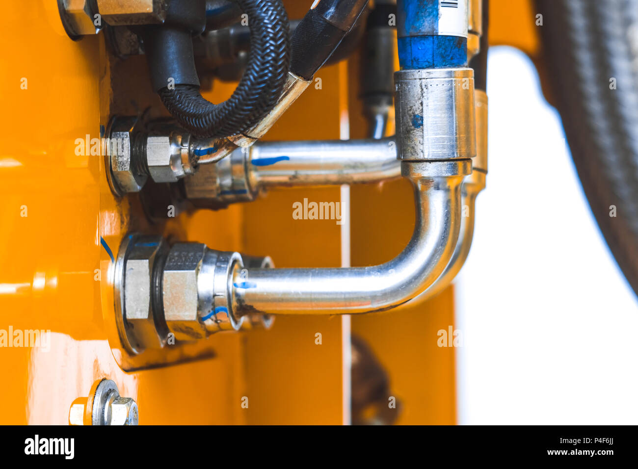 Close-up shot of car engine hoses and tubes Stock Photo - Alamy